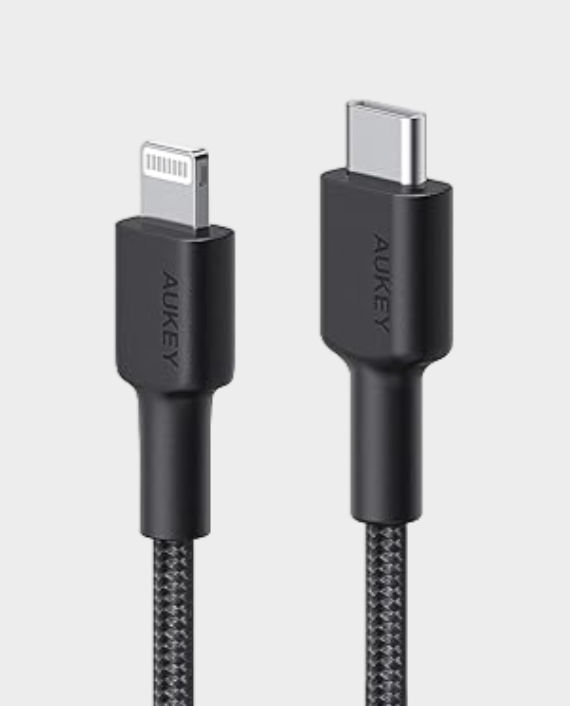 Buy Aukey USB C to Lightning Nylon Braided Cable 60W 1.8M CB-NCL2-BK ...