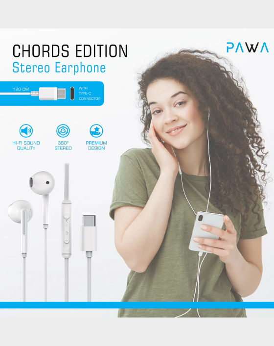 Buy PAWA Chords Series Stereo Earphone Type-C in Qatar - AlaneesQatar.Qa