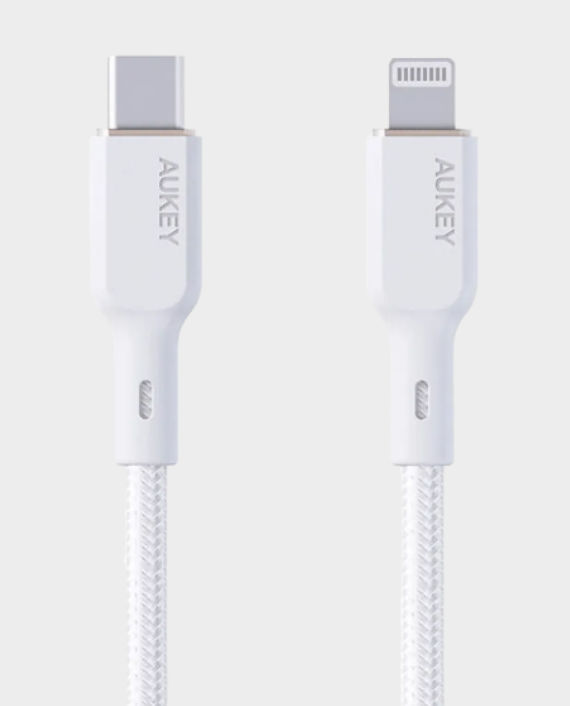 Buy Aukey USB C to (1.8M) Lightning Nylon Braided Cable 60W CB-NCL2-WH ...