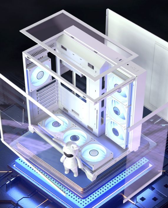 Buy Acegeek Horizon PC Case / Up to ATX / 7 x RGB 120mm Fans / 360mm ...