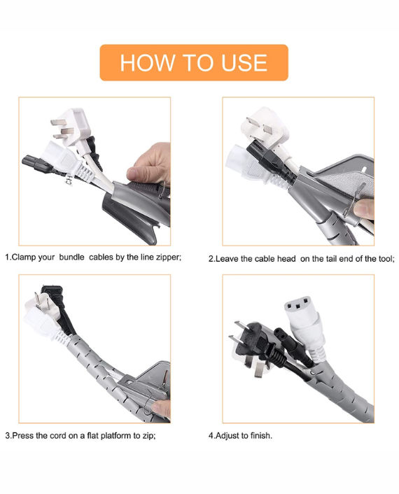 Buy Flexible Spiral Wire Wrap Tube Cable Organizer (1.5M, Gray) in ...