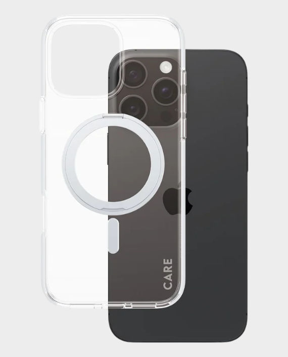 Buy CARE by PanzerGlass Feature Kickstand and MagSafe Transparent Case for iPhone 16 Pro (Silver ...