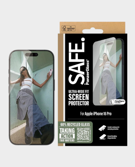 Buy Safe By PanzerGlass Screen Protector for iPhone 16 Pro | Ultra-Wide ...