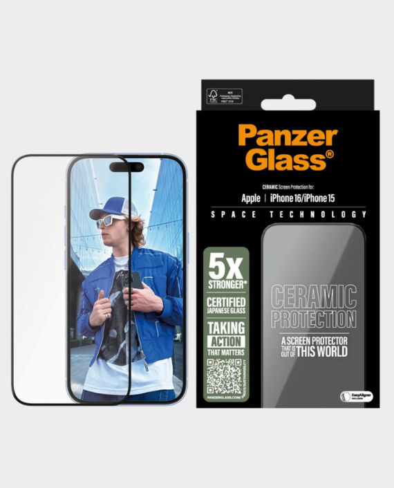 Buy PanzerGlass Ultra-Wide Fit Ceramic Screen Protector for iPhone 16 ...