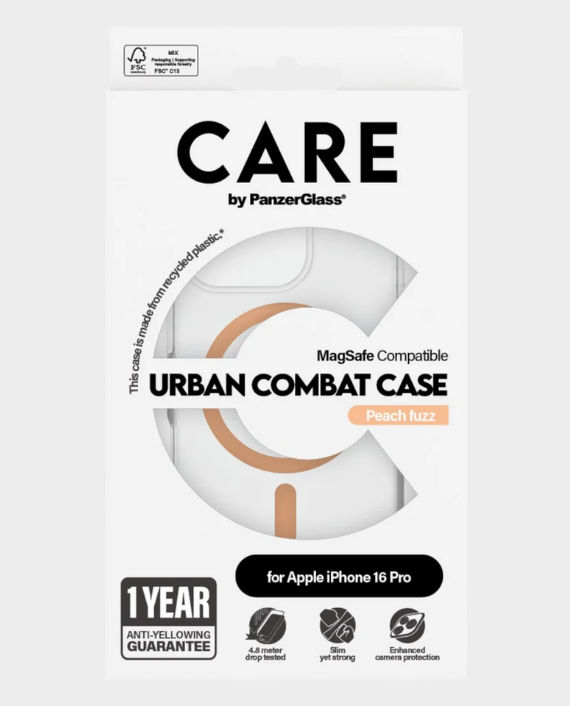 Buy CARE by PanzerGlass Flagship Peachy MagSafe Case for iPhone 16 Pro (Transparent) in Qatar ...