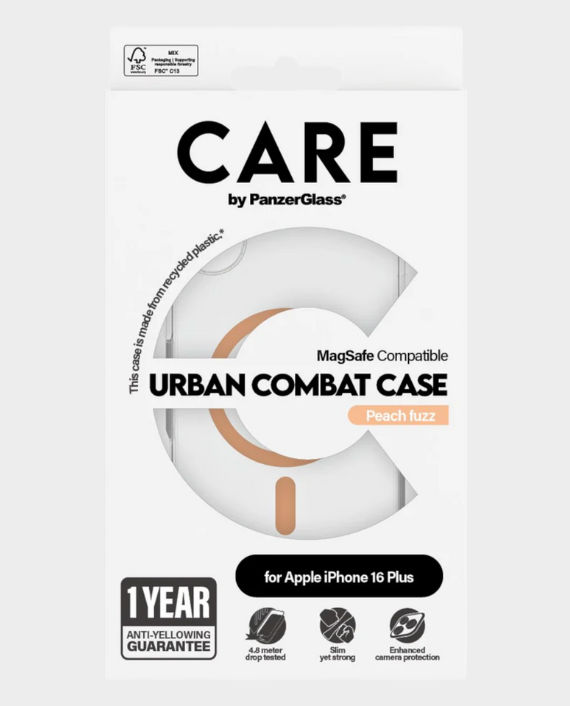 Buy CARE by PanzerGlass Flagship Peachy MagSafe Case for iPhone 16 Plus (Transparent) in Qatar ...