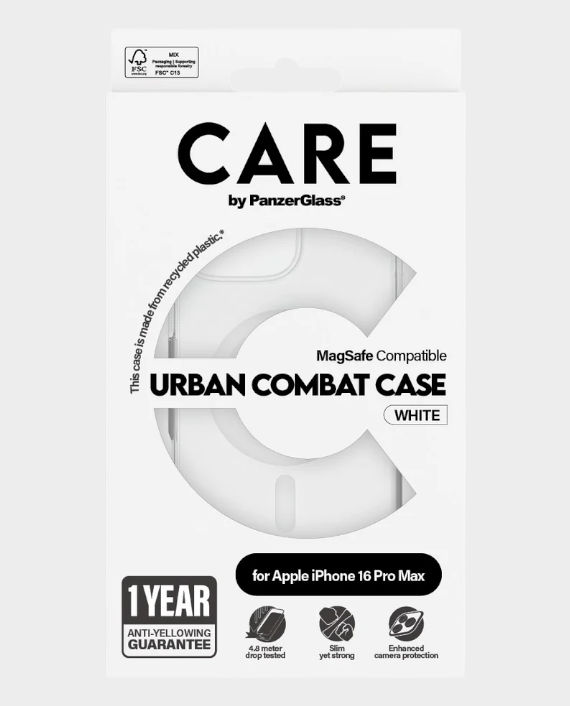 Buy CARE by PanzerGlass Flagship White MagSafe Case for iPhone 16 Pro Max (Transparent) in Qatar ...