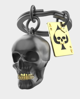Buy Black Skull with Playing Card Key Chain | Metalmorphose in Qatar ...