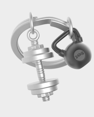 Buy Metalmorphose Dumbbell Key Ring - Silver in Qatar - AlaneesQatar.Qa