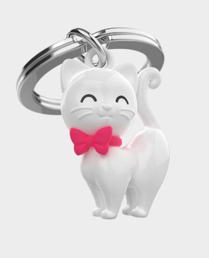 Buy Metalmorphose White Cat Key Ring in Qatar - AlaneesQatar.Qa