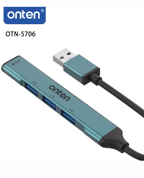 Buy Onten 5706 4-in-1 USB A to 3.5mm Jack Adapter with USB 3-Port Hub ...