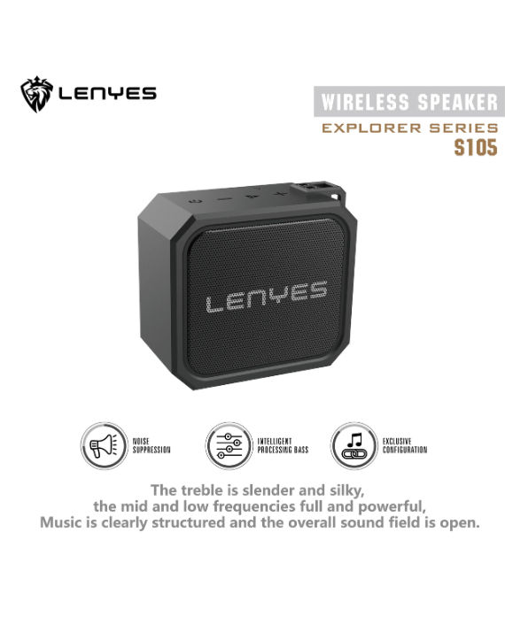 Buy LENYES S105 (12W) Wireless Bluetooth Speaker (Grey) in Qatar ...