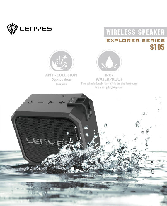 Buy LENYES S105 (12W) Wireless Bluetooth Speaker (Grey) in Qatar ...